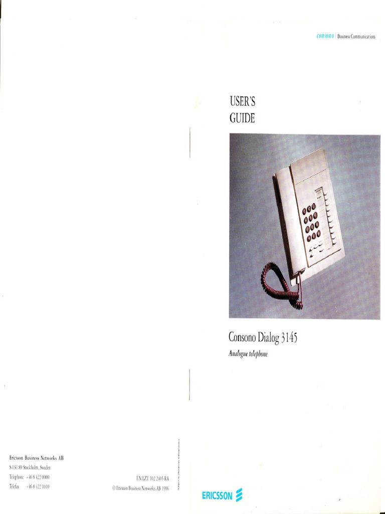 Ericsson Consono MD110 - Upute Za Telefon PDF | PDF