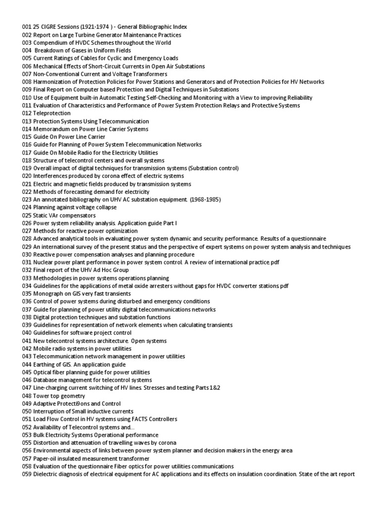 CIGRE Sessions | PDF | High Voltage Direct Current | Electrical Substation