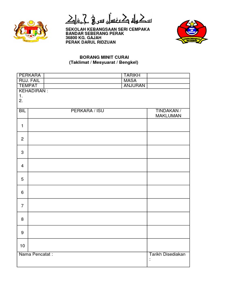 Format Minit-Curai | PDF