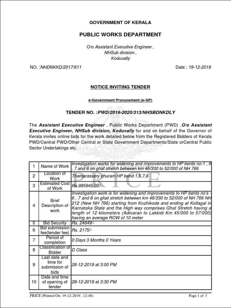 Tendernotice 1 PDF | PDF | Government | Business
