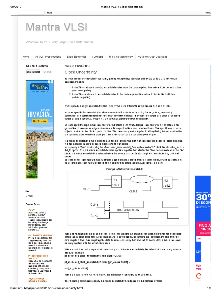 Mantra VLSI - Clock Uncertainty PDF | PDF | Digital Electronics | Computer Engineering
