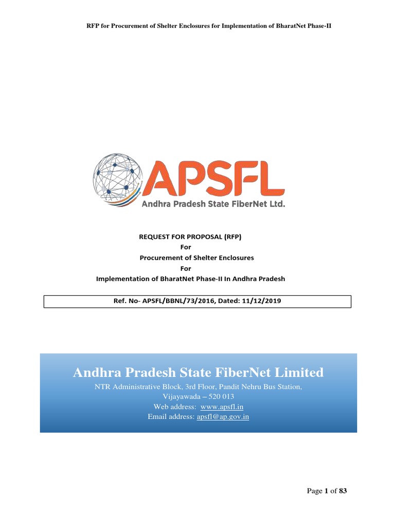 RFP APSFL Shelter-Enclosure Final PDF | PDF | Request For Proposal ...