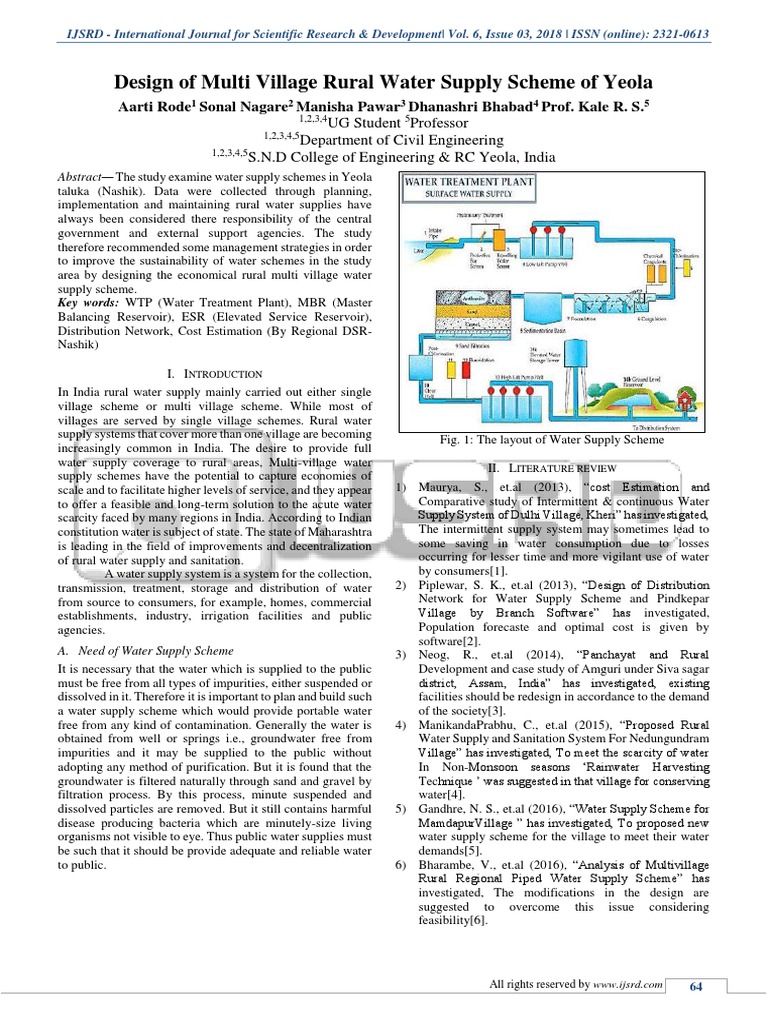 Multi Village Water Supply Design in Yeola | PDF | Water Supply | Water