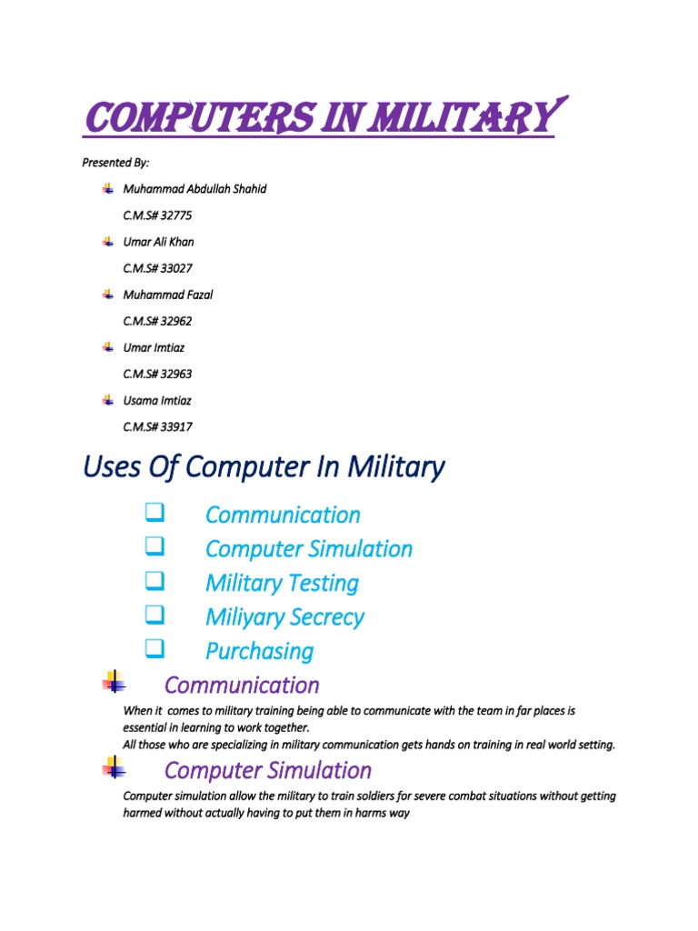 Computers in Military | PDF | Quantum Computing | Unmanned Combat ...