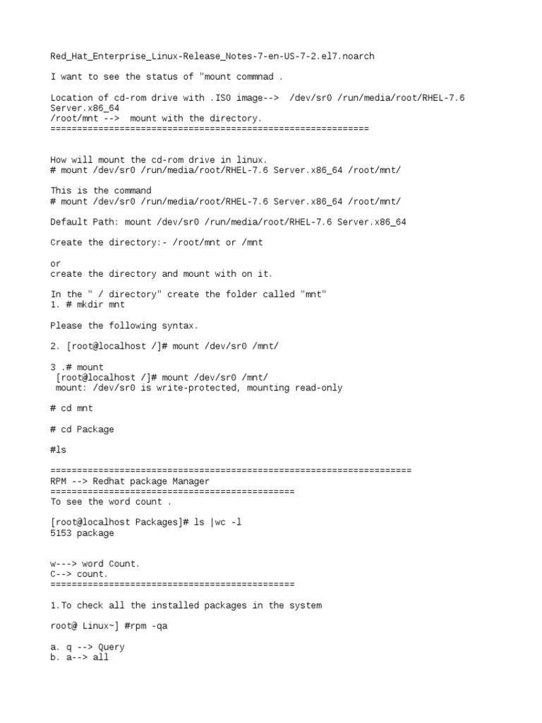 How to Mount CD-ROM Drive and Manage Packages in Linux | PDF | Secure ...