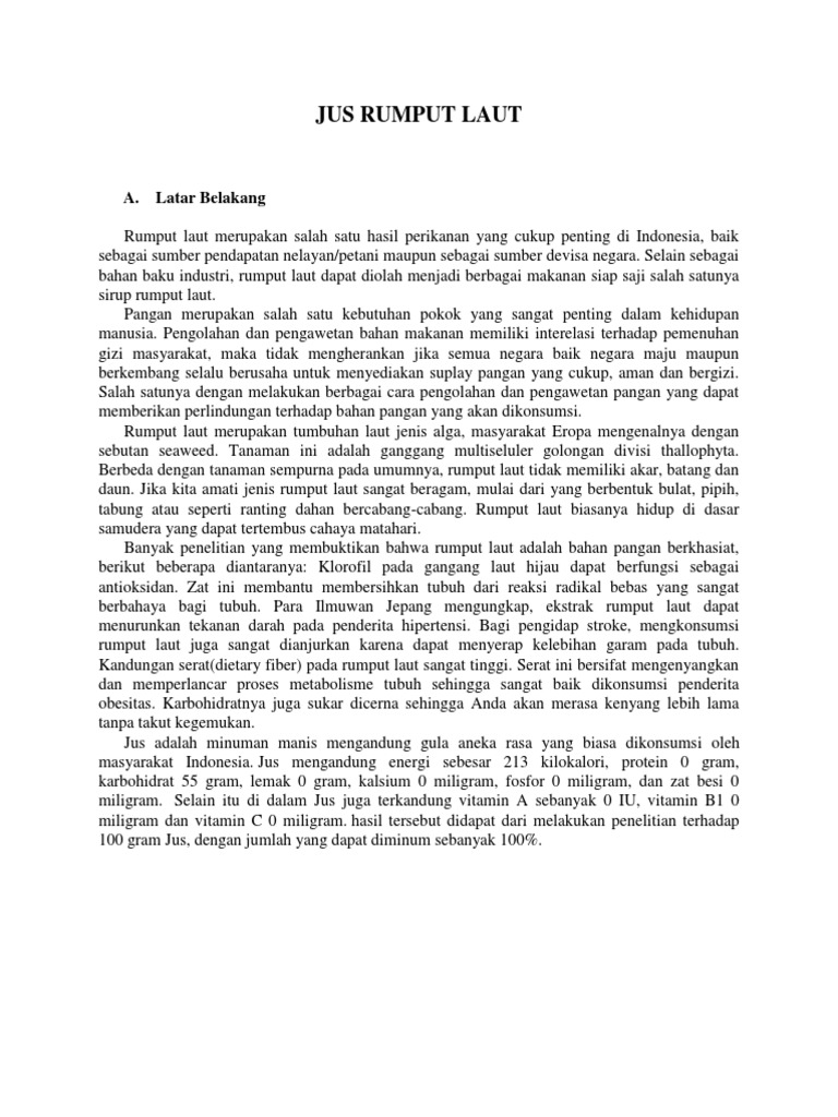 Jus Rumput Laut | PDF