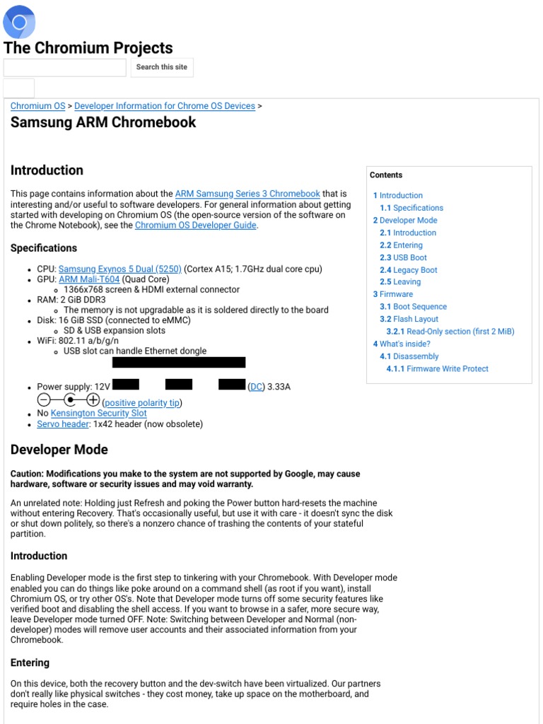 Samsung ARM Chromebook - The Chromium Projects | PDF | Chromebook | Booting