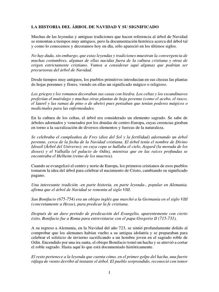 Historia y significado del árbol de Navidad | PDF | Árbol de Navidad ...