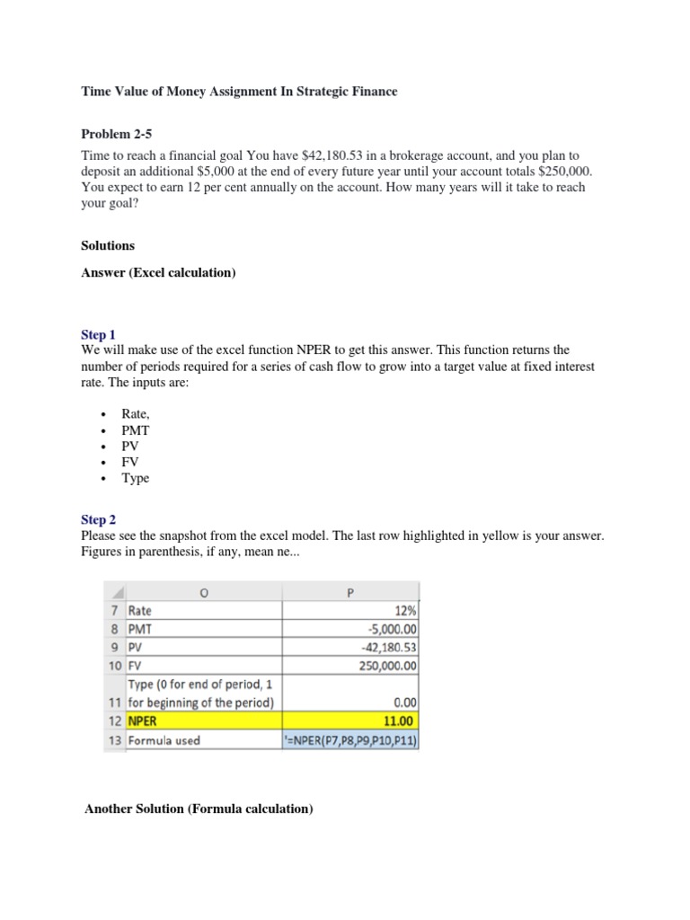 Strategic Finance Assignment No 1-Q2-5, B Q2-34 (T.V.O.M) (Solution) | PDF | Present Value ...
