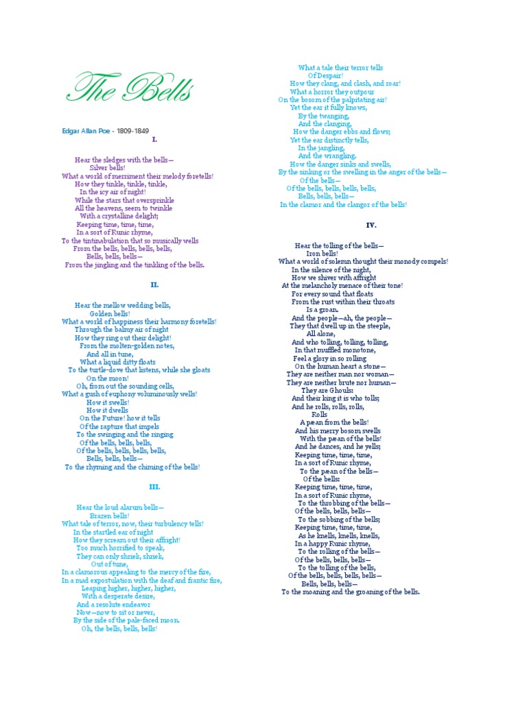 The Bells - Edgar Allan Poe | PDF | Nature