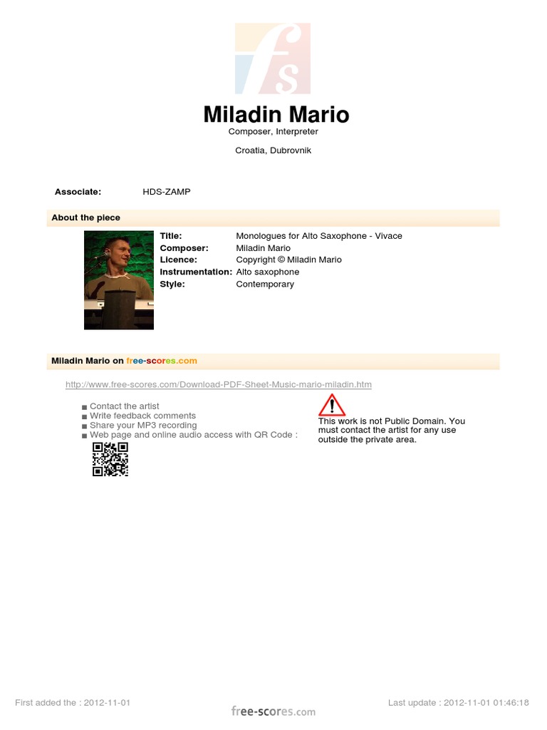 (Free-Scores - Com) Mario Miladin - Monologues Alto Sax Vivace-49631 ...