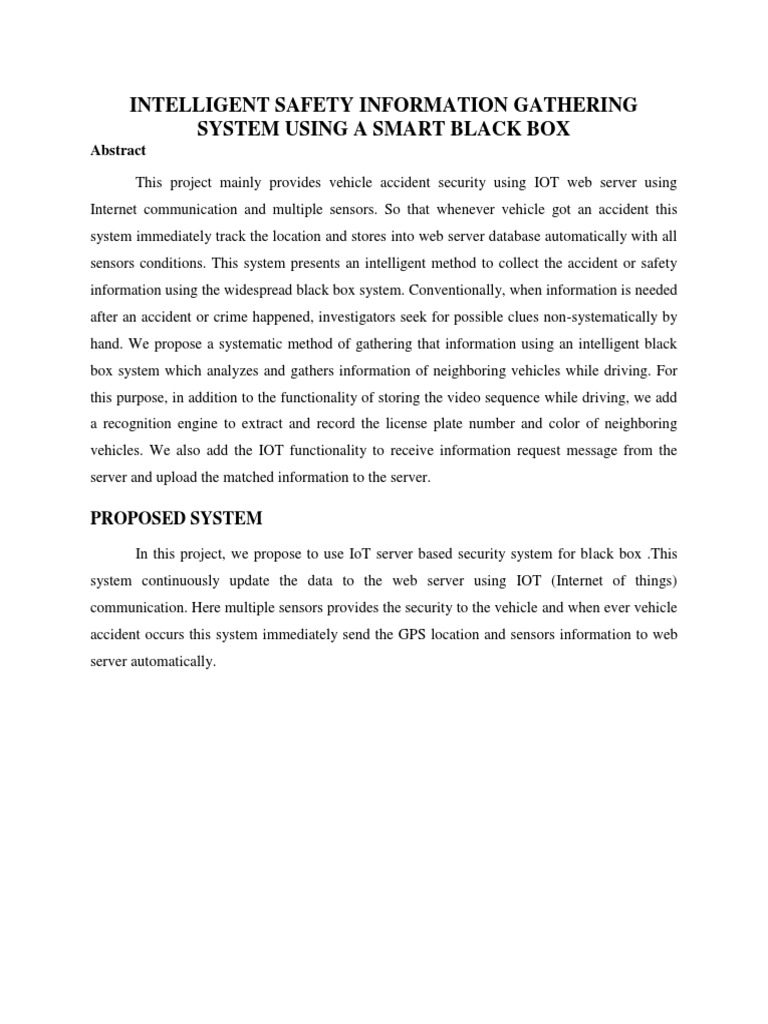 Intelligent Safety Information Gathering System Using A Smart Black Box ...
