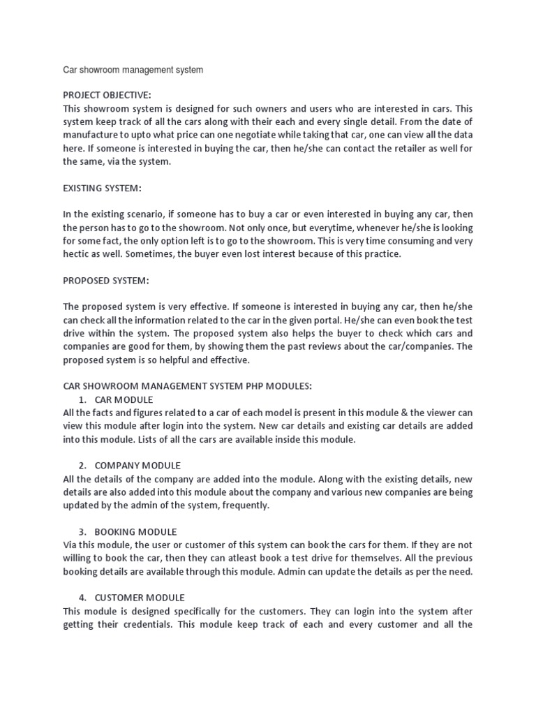 Car Showroom Management System | PDF | Random Access Memory | Microsoft Windows