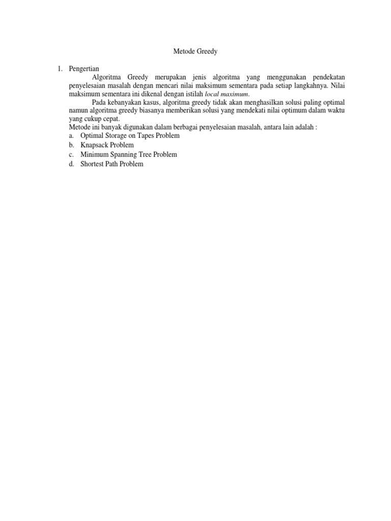 Metode Greedy | PDF