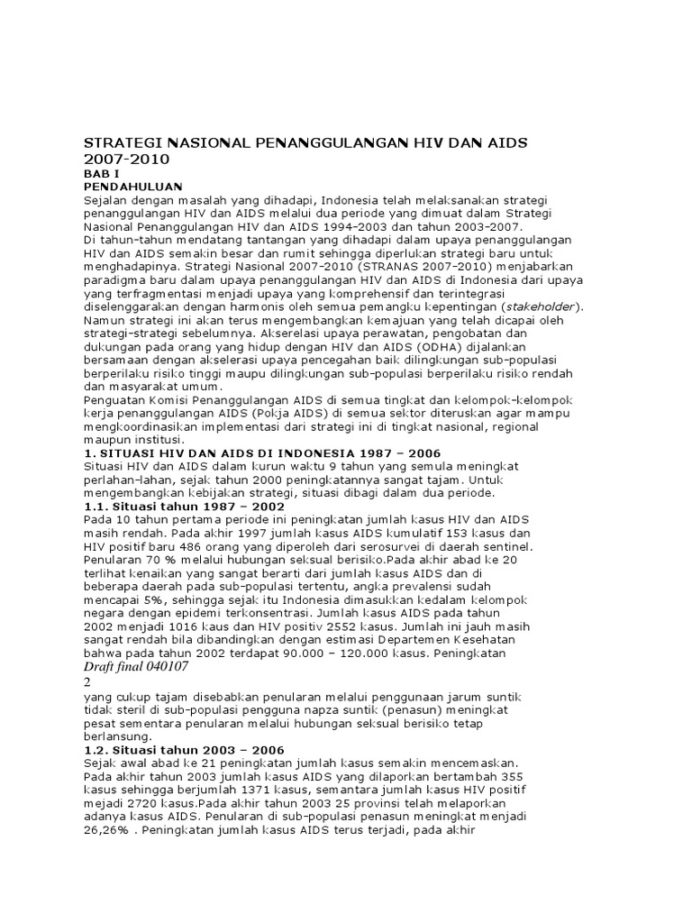 Strategi Nasional Penanggulangan Hiv Dan Aids | PDF