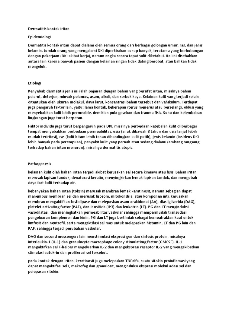 Dermatitis Kontak Iritan | PDF