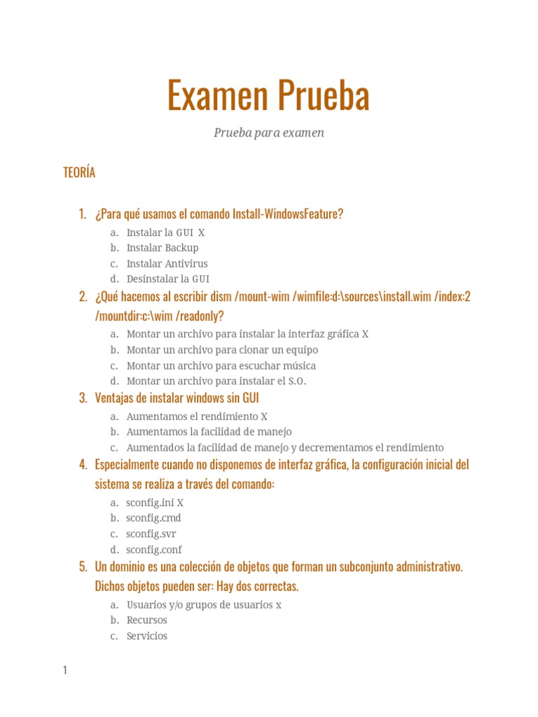 Solución Examen Prueba SOR Teórica | PDF | Directorio Activo | Nombre de dominio
