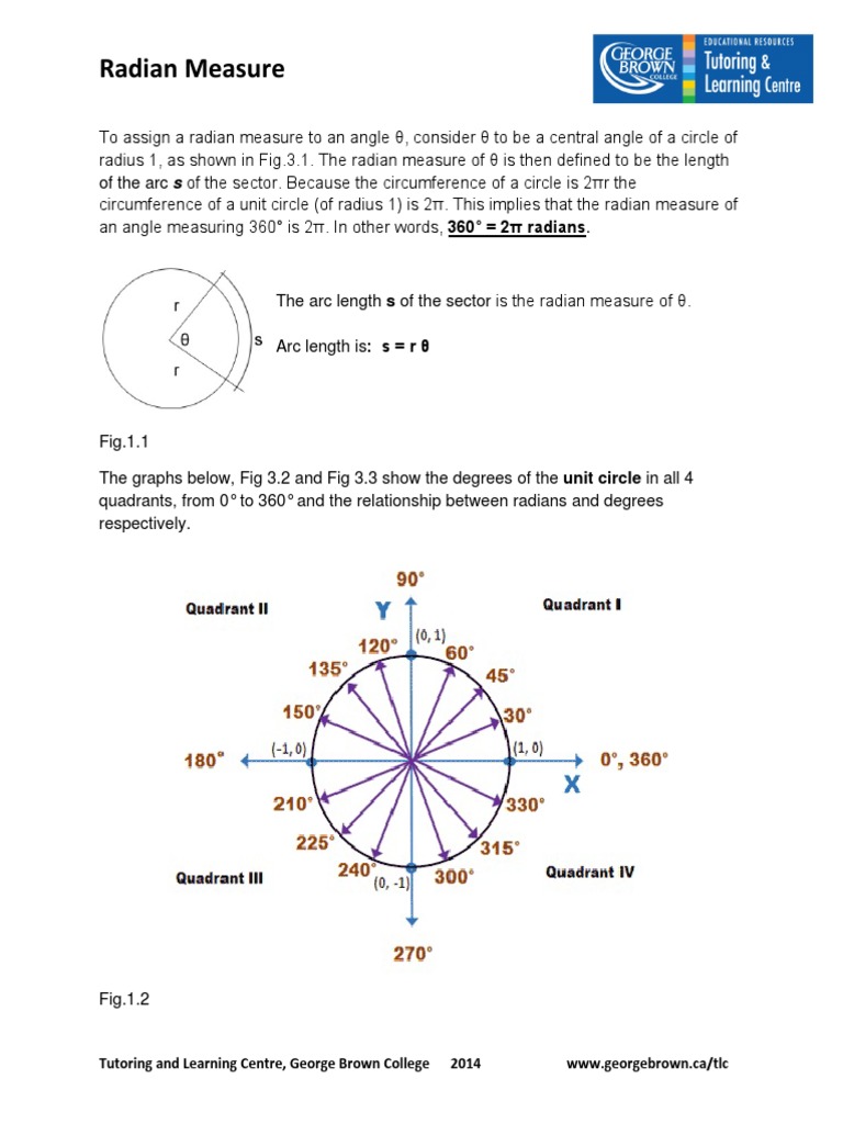 Radian Measure | PDF | Angle | Trigonometry