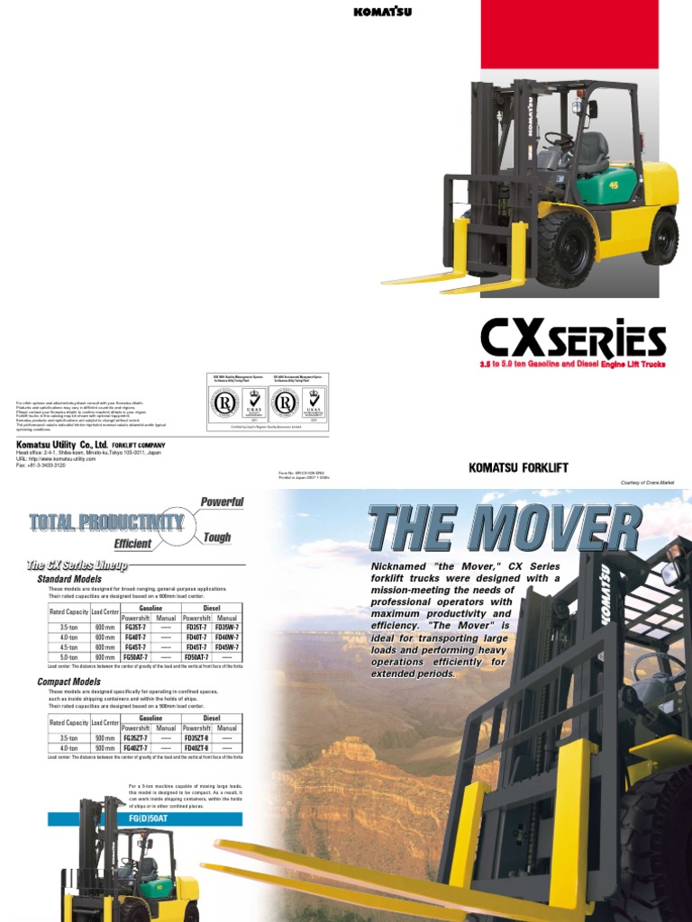 Komatsu Lift Trucks Spec 7c4ae2 | PDF | Clutch | Manual Transmission