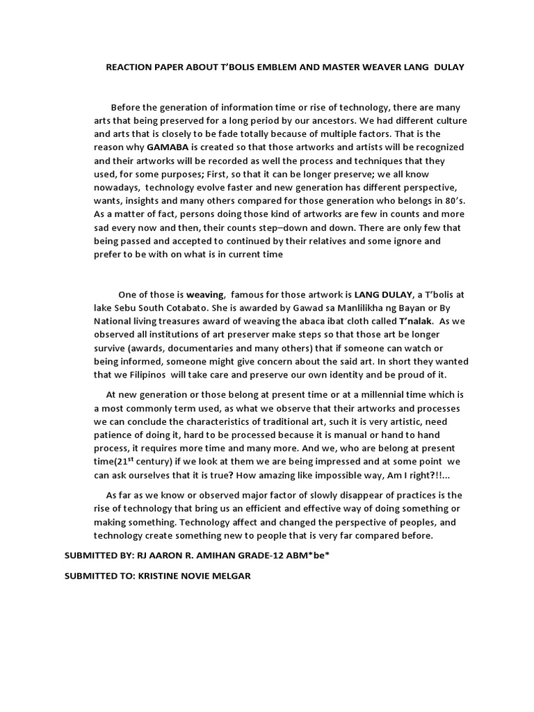 Reaction Paper | PDF | Psychological Concepts