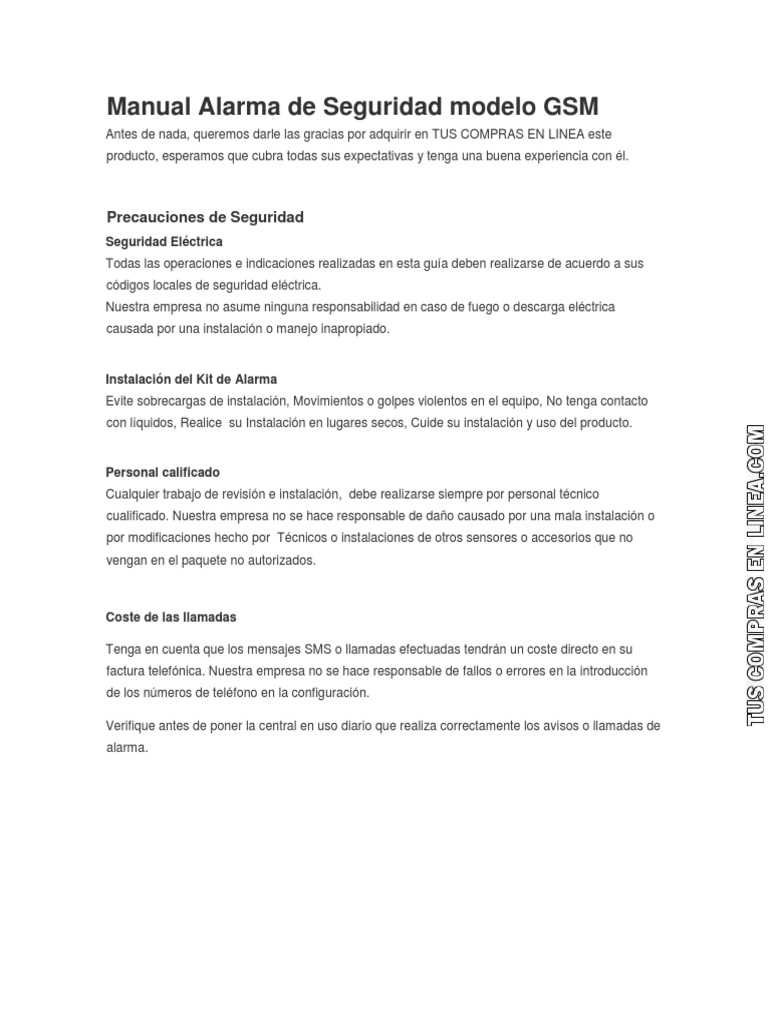 1-Manual ALARMA DIGITAL | PDF | Gsm | Sensor