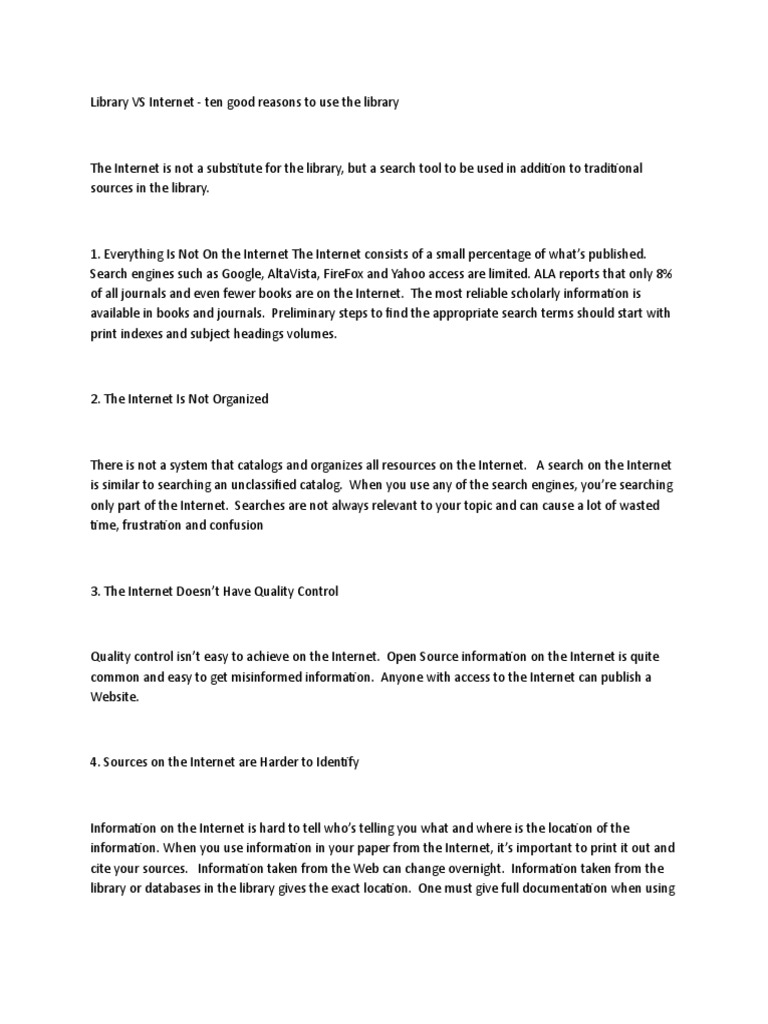 Library VS Internet Debate | PDF | Web Search Engine | Libraries