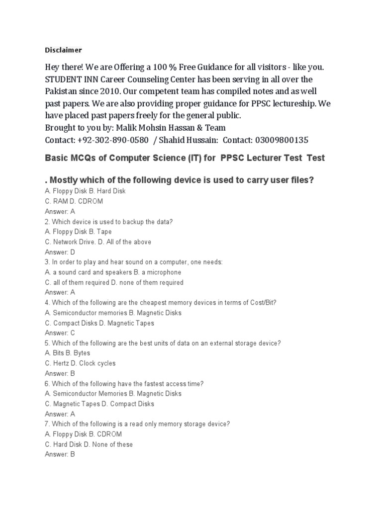 General Knowlege MCQs For Lecturership | PDF | Group (Mathematics ...