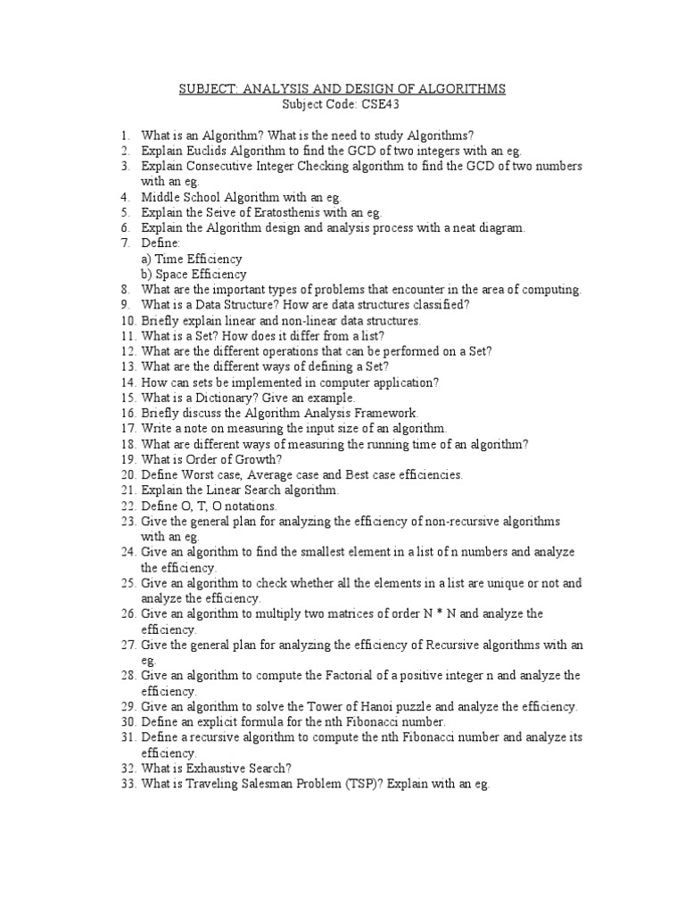 Question Bank Pdf Computational Complexity Theory Algorithms