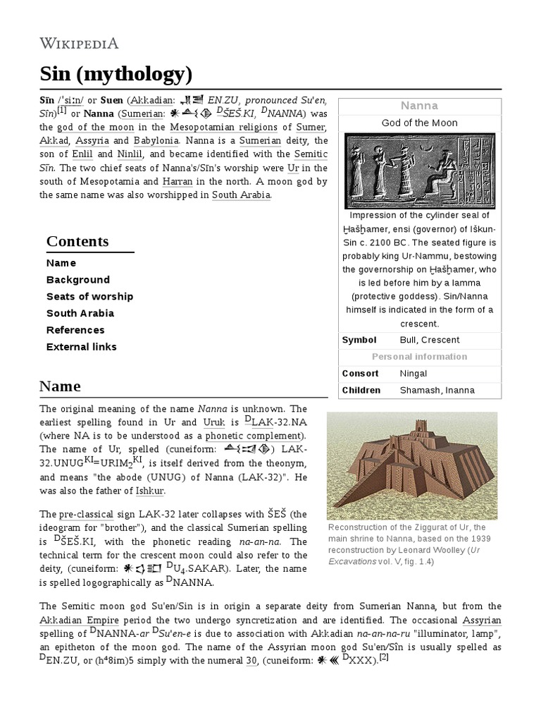 Sin (Mythology) | PDF | Ancient Near East | Asian Mythology