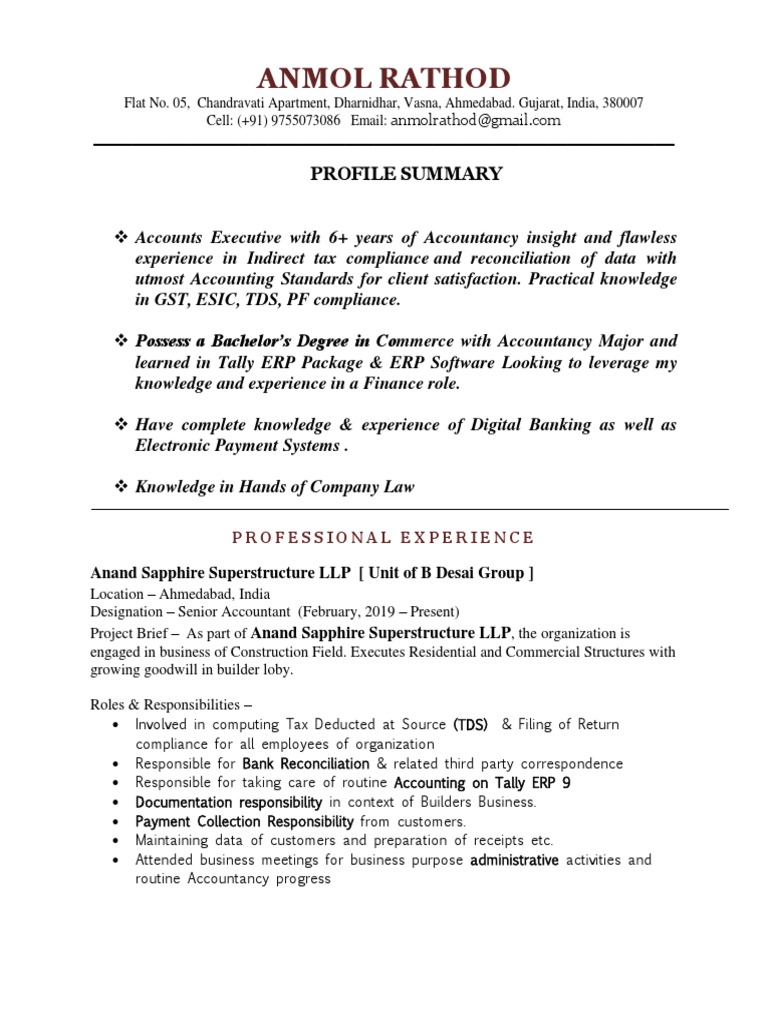 Anm Resume | PDF | Taxes | Accounting