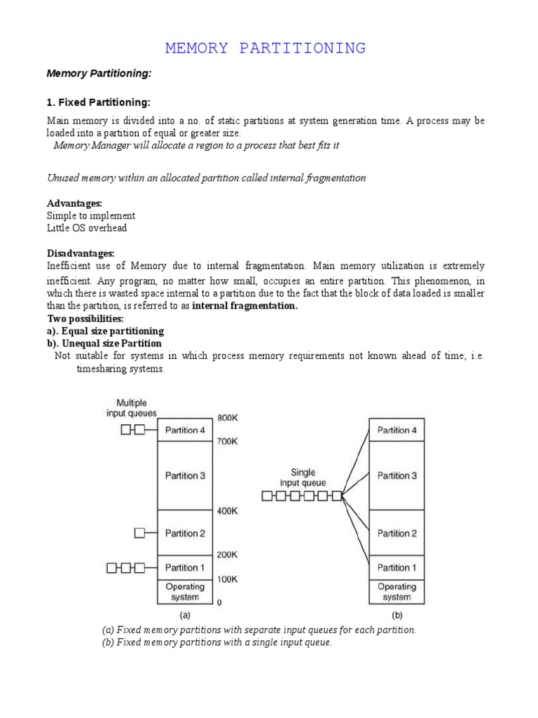 Memory Partitioning | Download Free PDF | Information Technology Management | Computer Engineering