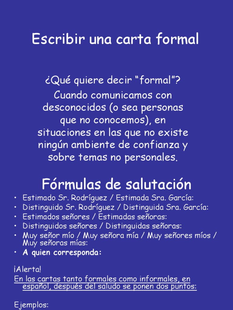 Escribir Una Carta Formal | PDF