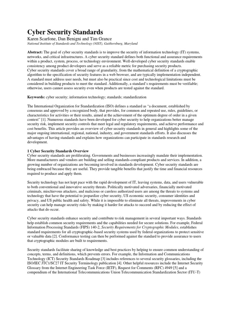 Cyber Security Standards | PDF | Itu T | Computer Security