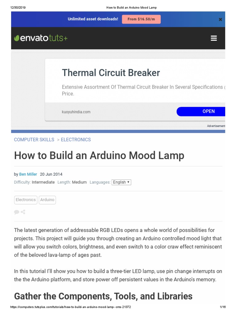 How To Build An Arduino Mood Lamp | PDF | Arduino | Power Supply