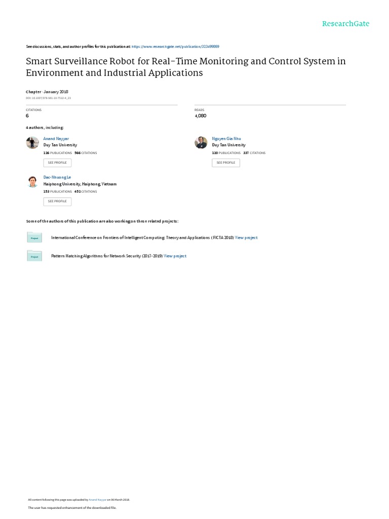Smart Surveillance Robot For Real-Time Monitoring and Control System ...