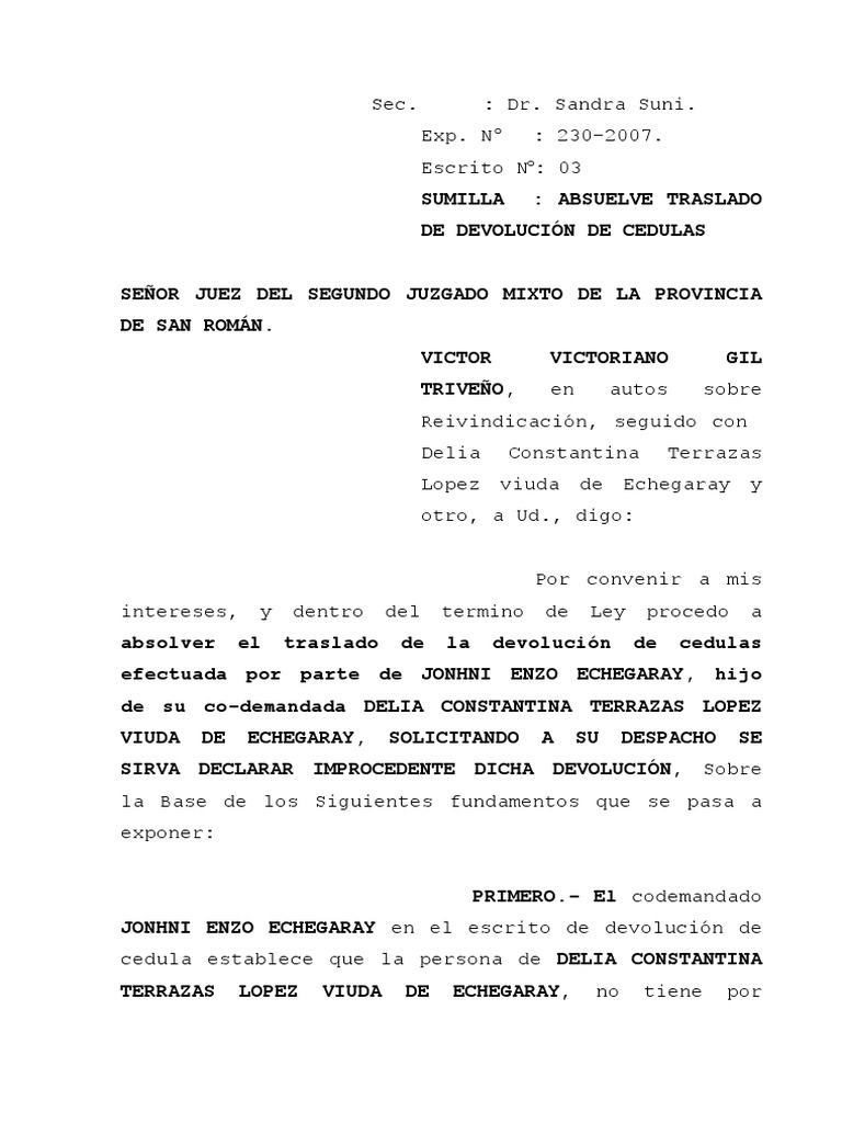 Absuelve Devolucion de Cedulas Not. | PDF | Justicia | Crimen y violencia