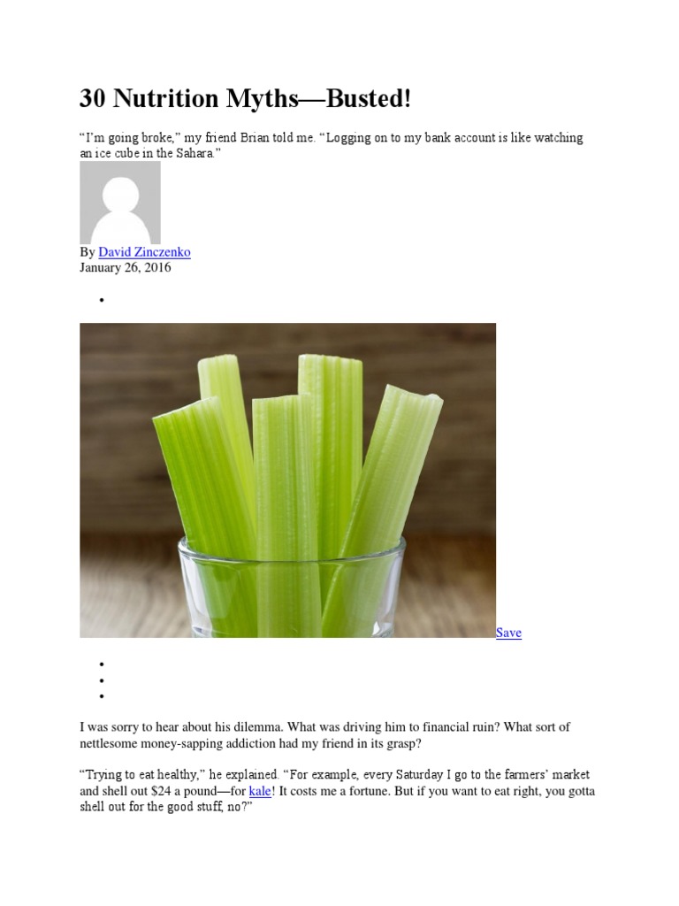 30 Nutrition Myths | PDF | Organic Foods | Soft Drink