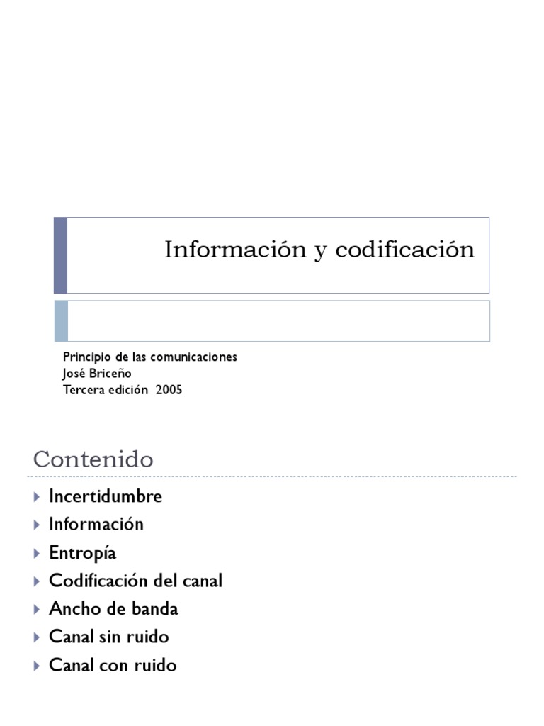 2 Teoria de La Información y Codificación | PDF | Modulación | Información