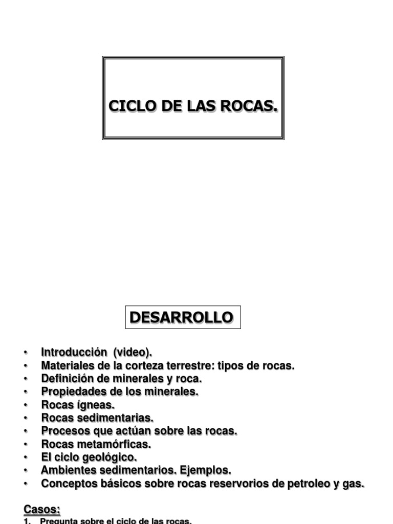 Ciclo de Las Rocas | PDF | Roca (geología) | Minerales