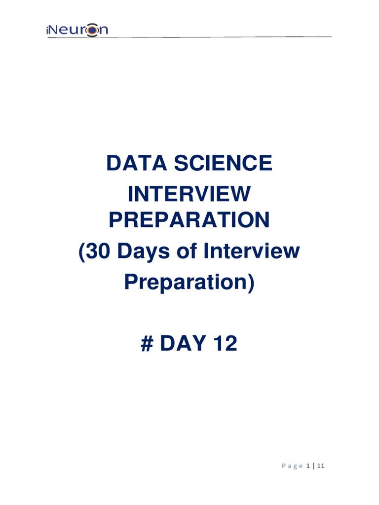Data Science Interview Questions (#Day11) PDF | PDF | Autoregressive Integrated Moving Average ...