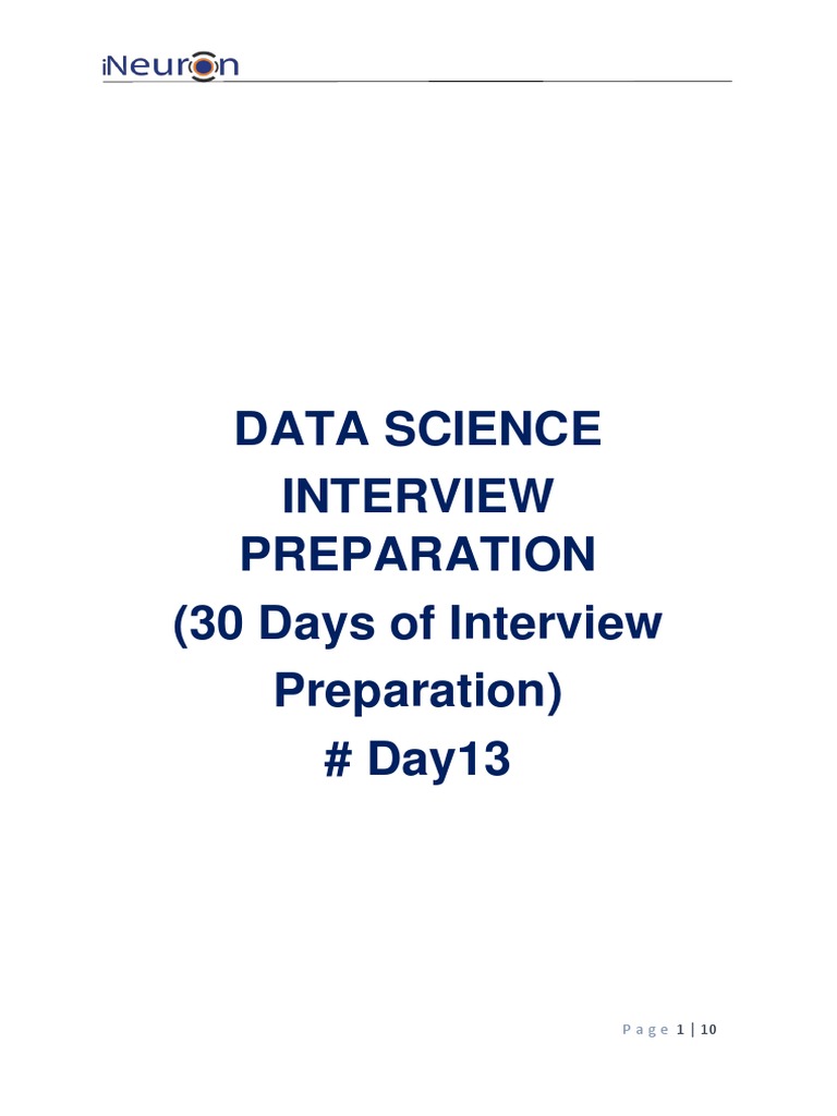 Data Science Interview Questions (#Day13) | PDF | Autoregressive Integrated Moving Average ...