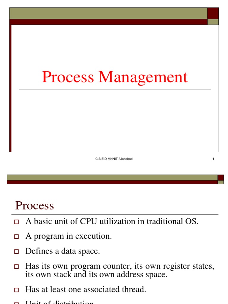 Lect9 - Process Management | PDF | Thread (Computing) | Scheduling (Computing)