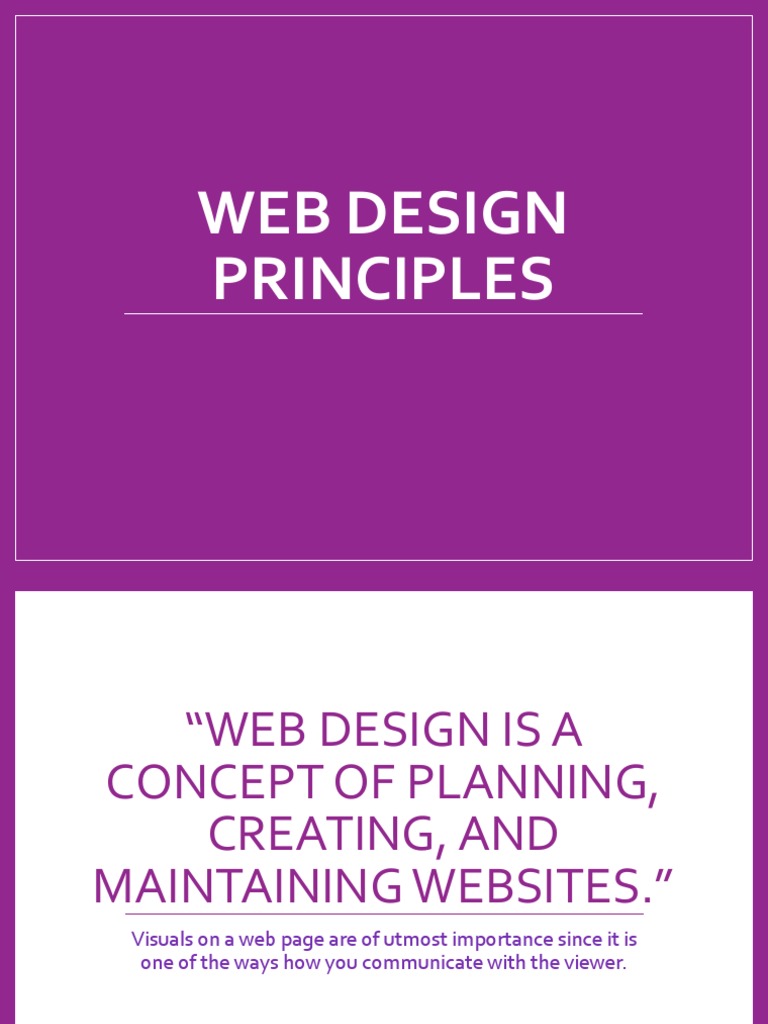 4 Web Design Principles Pdf Web Design Websites