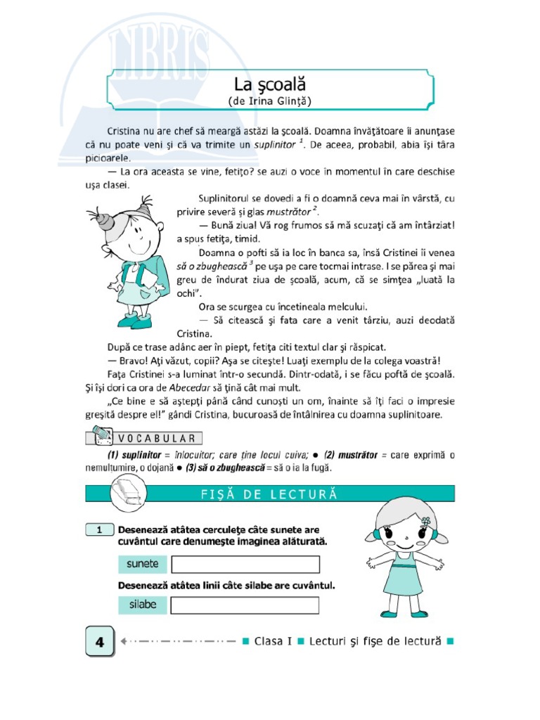 Lecturi Si Fise de Lectura Cls 1 | PDF