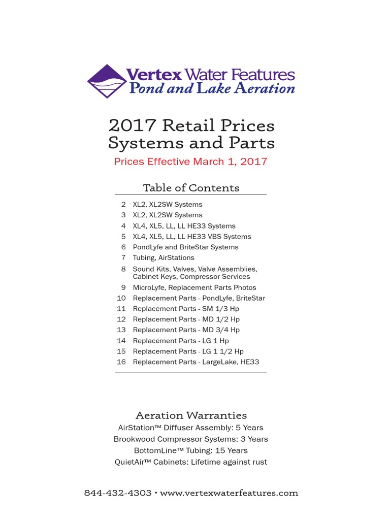 Vertex Pricing List | PDF | Valve | Pressure