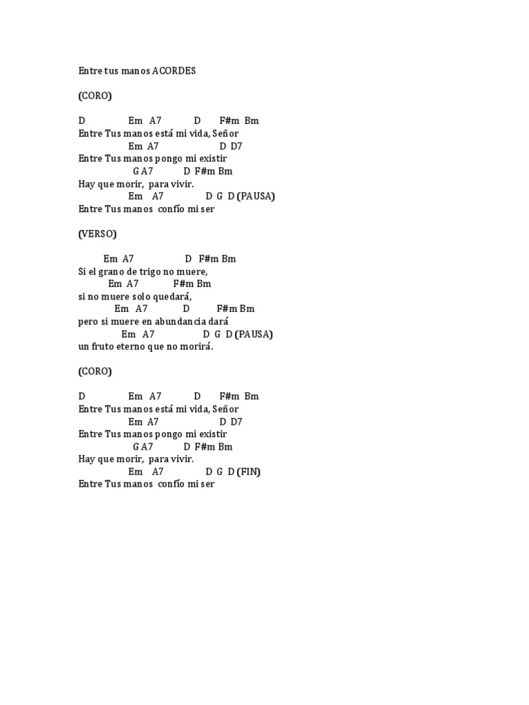Entre Tus Manos ACORDES | PDF | Science | Botánica