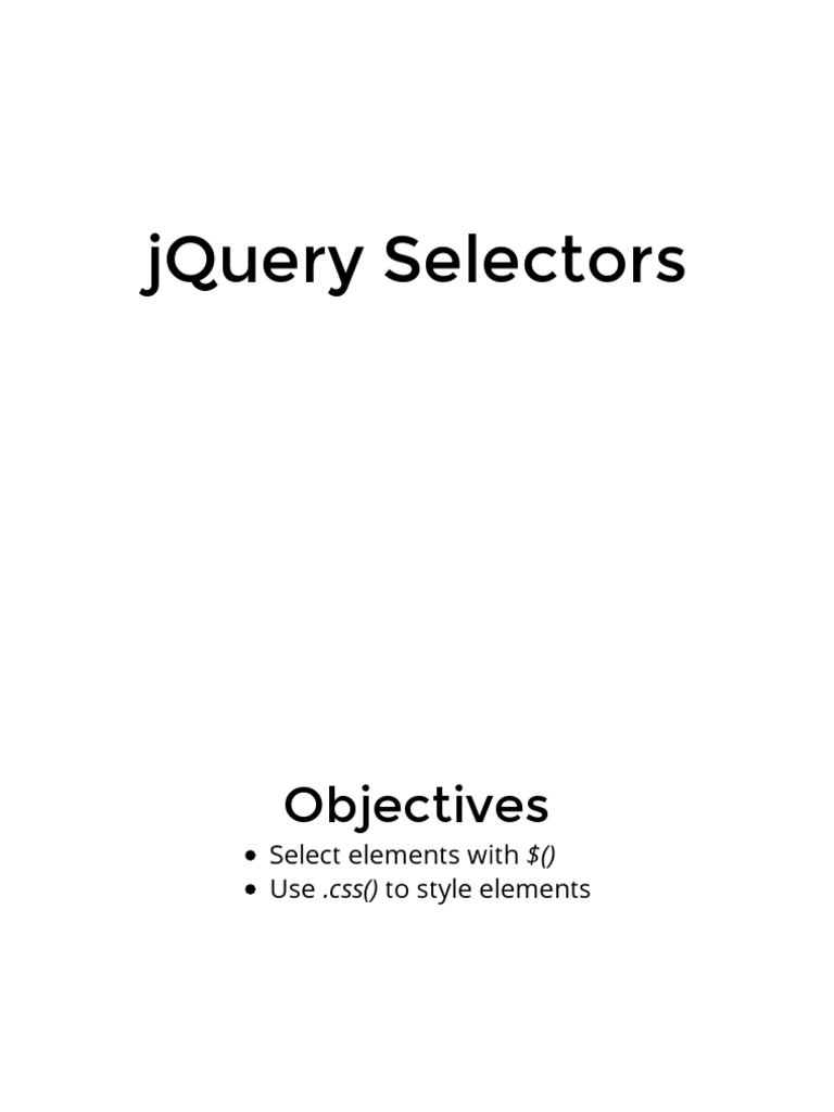 26 Jquery Selectors PDF | PDF