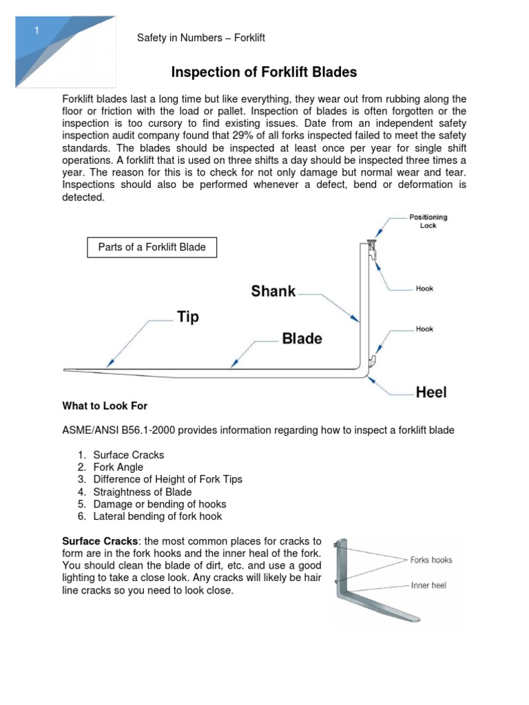 Inspect Forklift Blades | PDF | Forklift | Blade