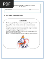 2017 Guía Comprensión - El Elefante. 2° Básico | PDF | Ocio