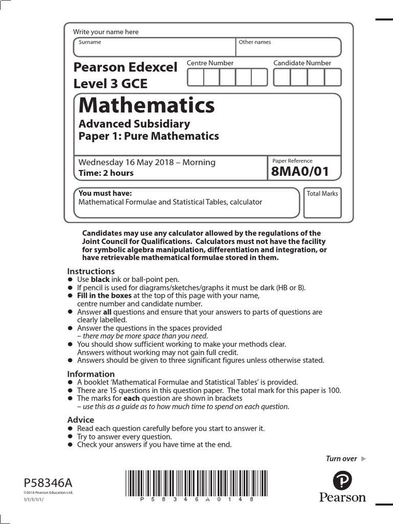 8MA0 - 01 Pure Mathematics | PDF | Teaching Mathematics | Mathematical ... 8MA0 - 01 Pure Mathematics | PDF | Teaching Mathematics | Mathematical ...